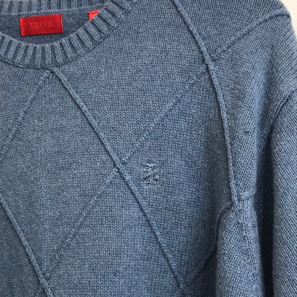 Izod | Sweaters | Izod Blue Crew Neck Sweater Diamond Pattern | Poshmark